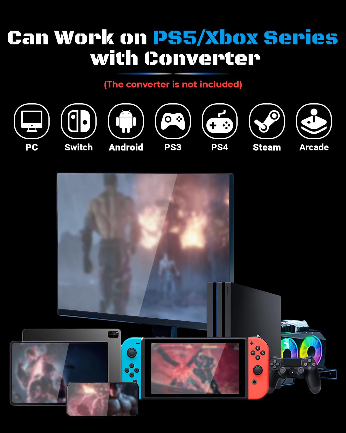 Haute 42 16Key All-Button Arcade Controller Gamerfinger with Turbo Functions,Arcade Stick Street ...