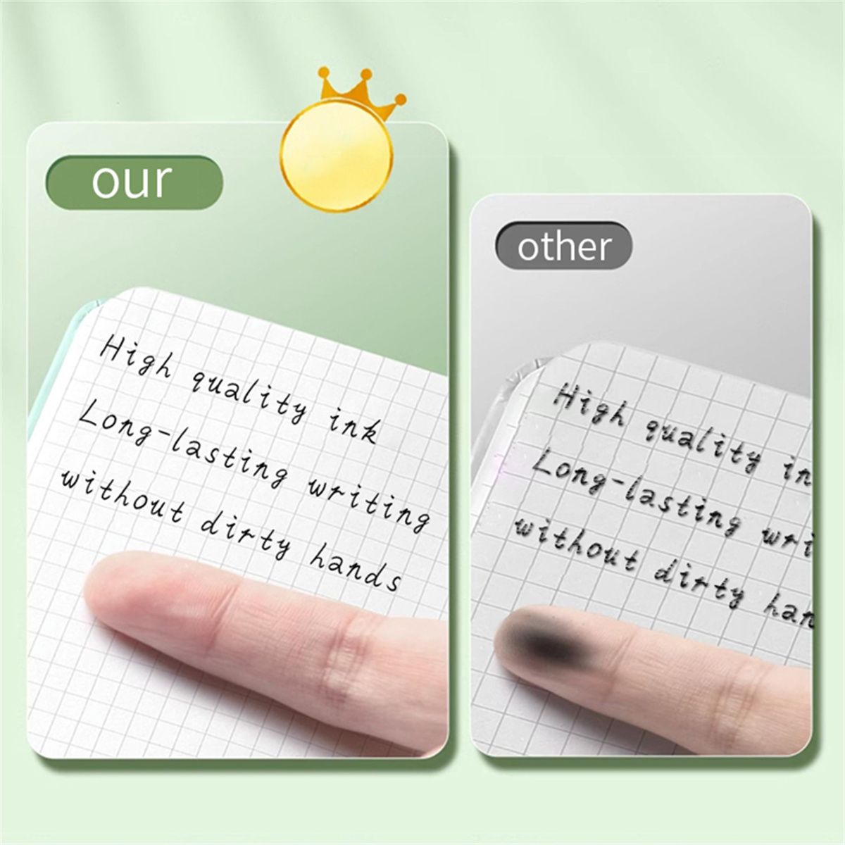 Green neutral pen, classic ballpoint pen, smooth and slippery writing ...