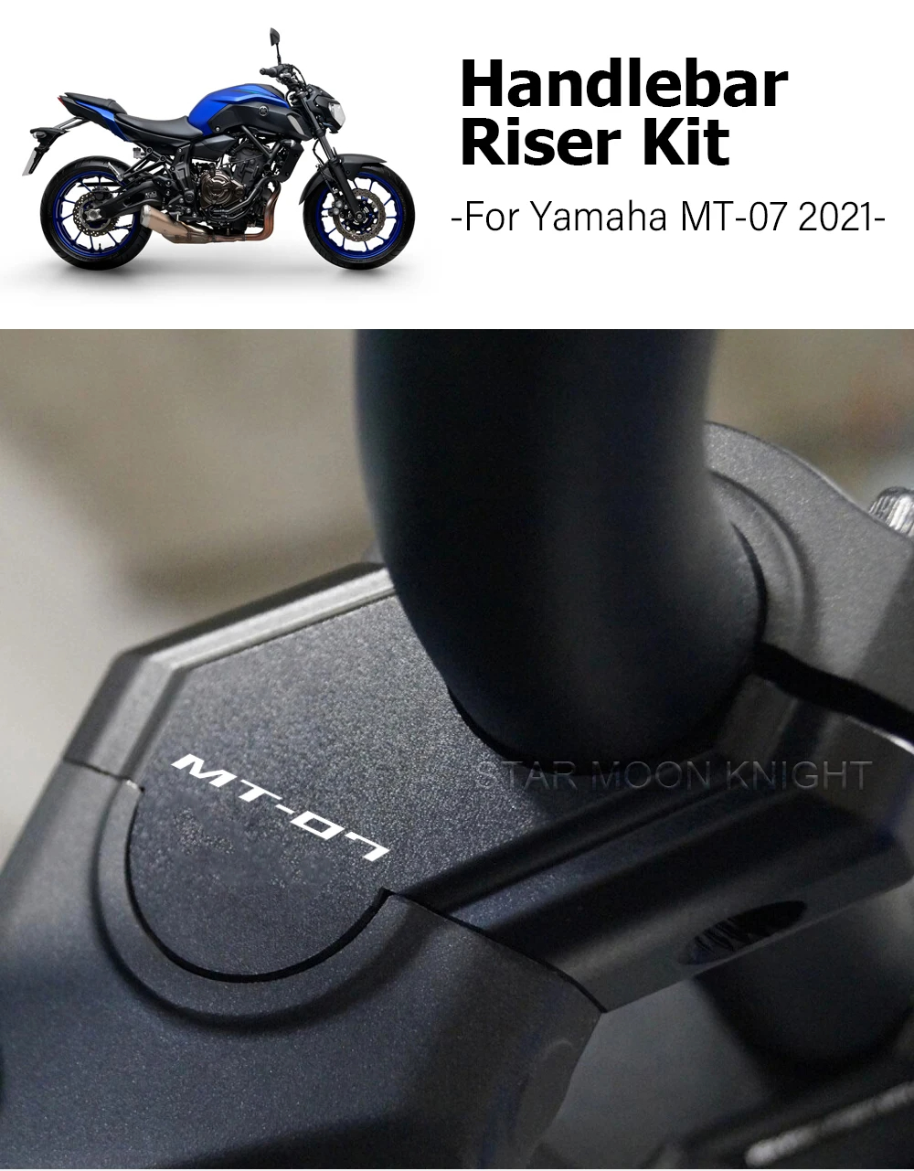 Handlebar Riser Clamp Kit For YAMAHA MT-07 MT07 MT 07 2021 2022 2023 ...