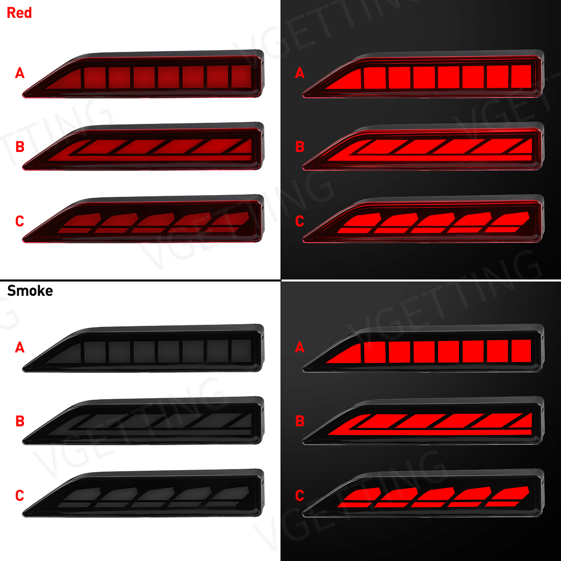 LED Bumper Light For Toyota Veloz 2021-2023 3-in-1 Functions 12V Brake ...