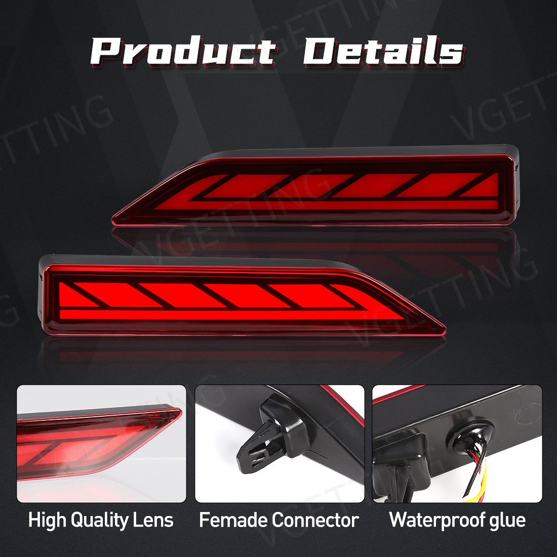LED Bumper Light For Toyota Veloz 2021-2023 3-in-1 Functions 12V Brake ...