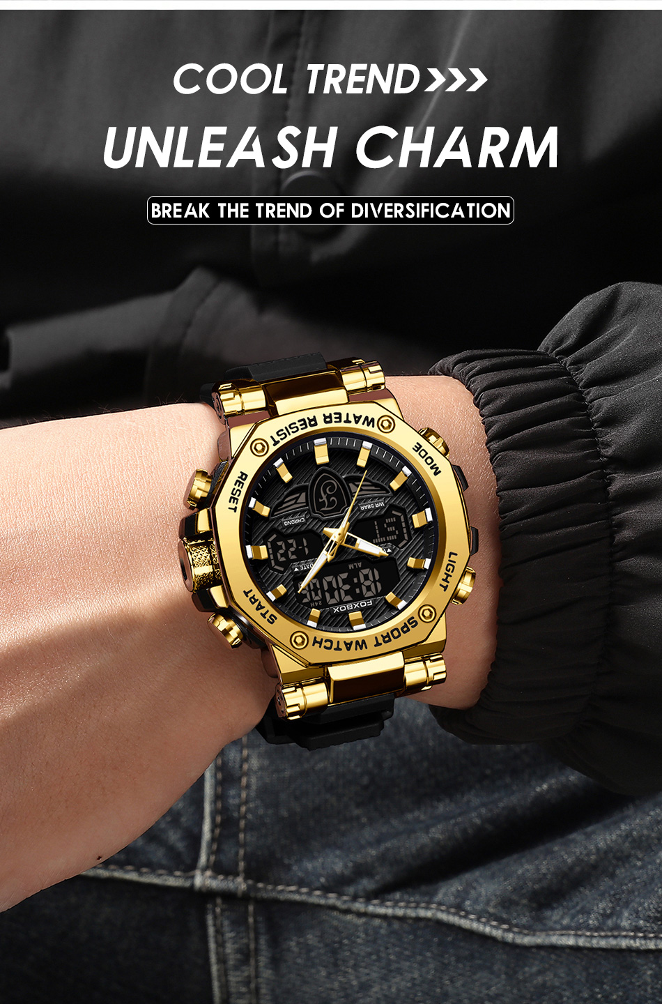 FOXBOX Jam Tangan Lelaki Original LIGE Men's Watch Dual Display ...