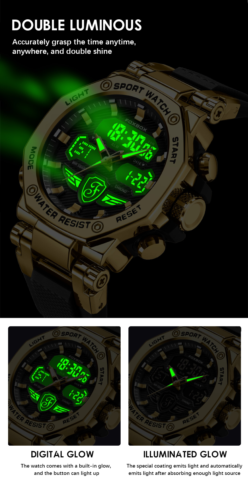 FOXBOX Jam Tangan Lelaki Original LIGE Men's Watch Dual Display ...