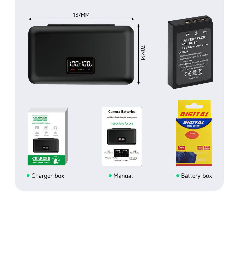 Cityork PS-BLS5 BLS-5 BLS5 BLS50 BLS50/1 2000mAh Camera Battery With ...