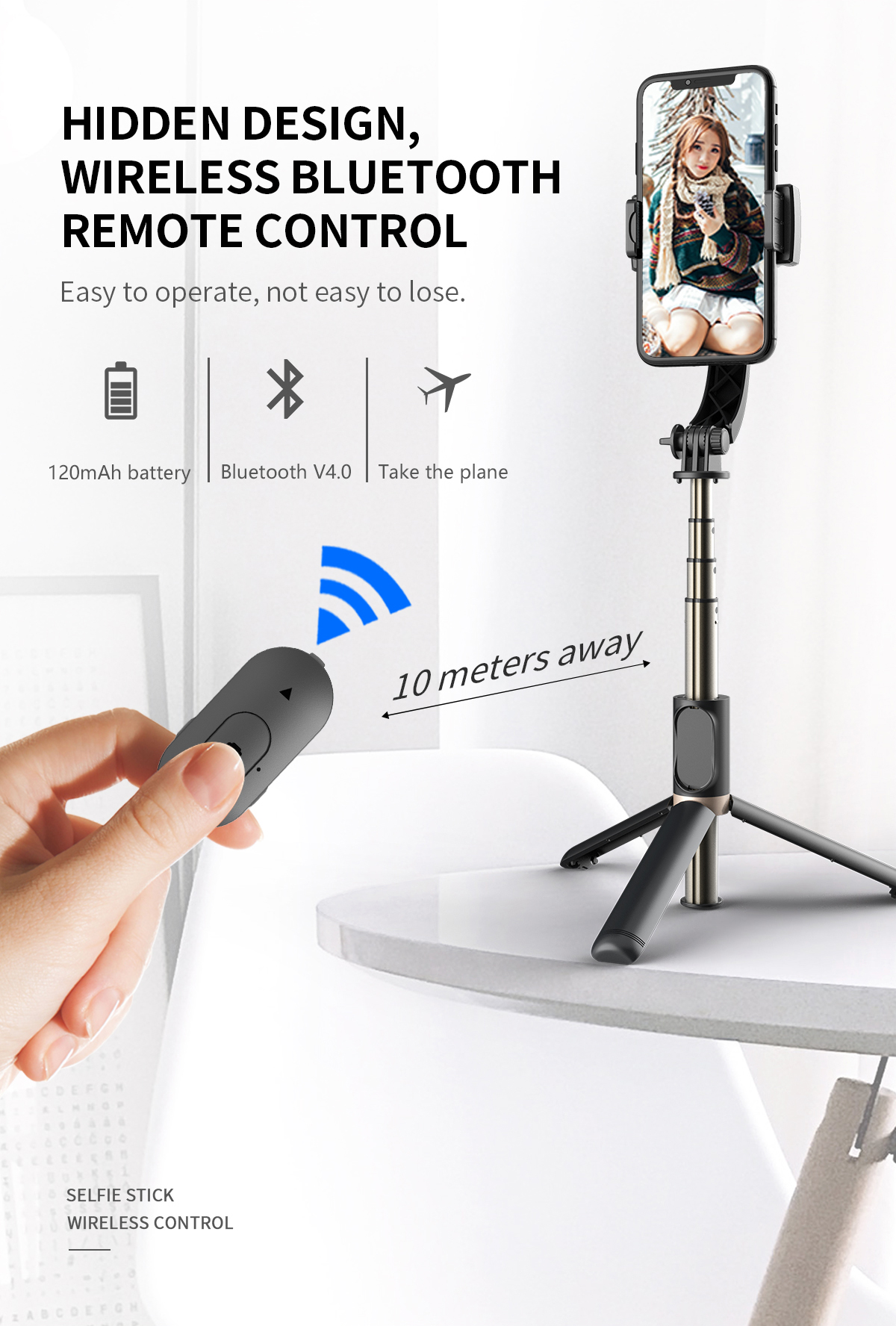 Handheld pan tilt stabilizer, anti shake face tracking selfie stick ...