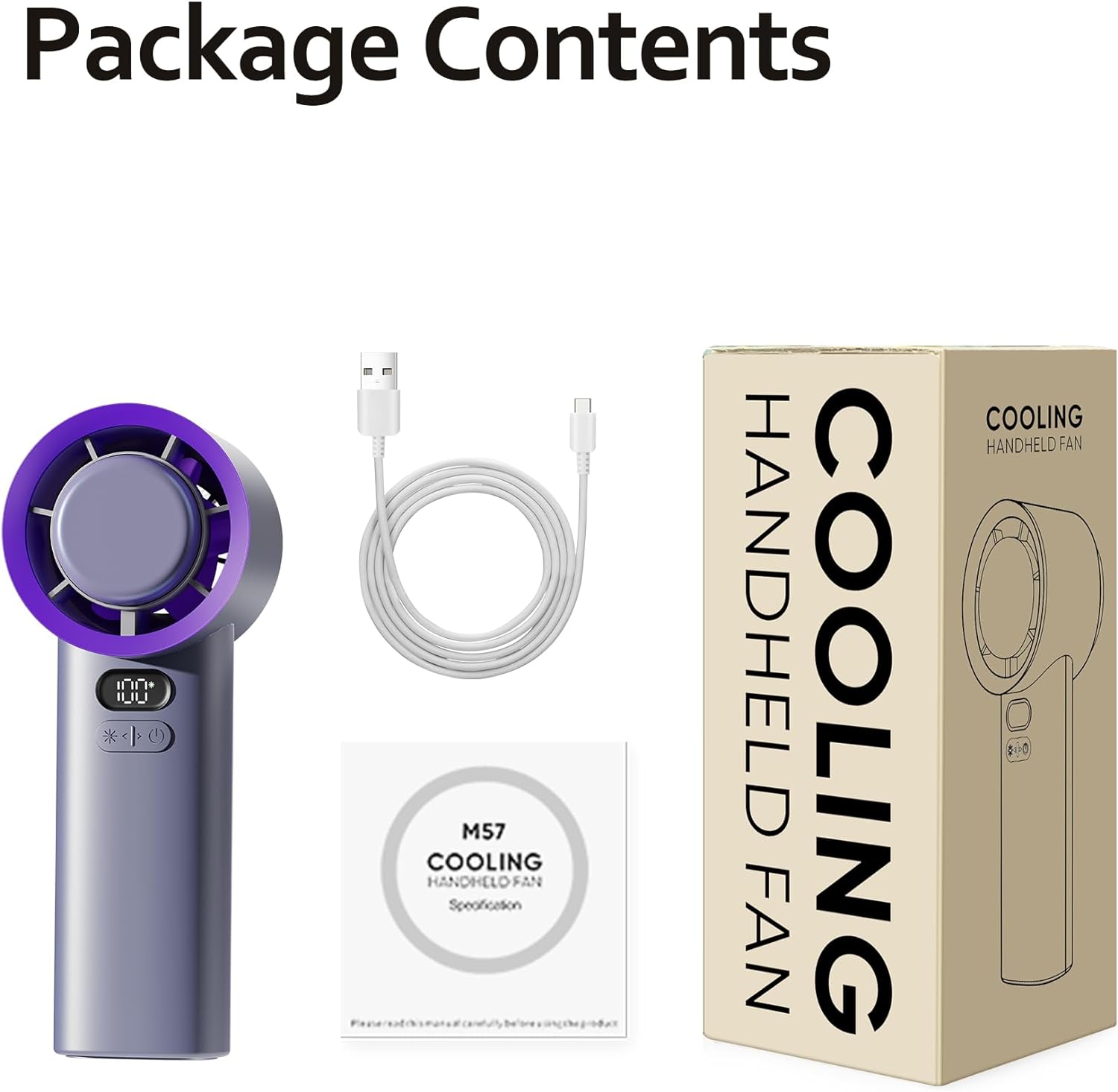 Portable Handheld Turbo Fan 100 Speeds Adjustable Jet Fan Air ...