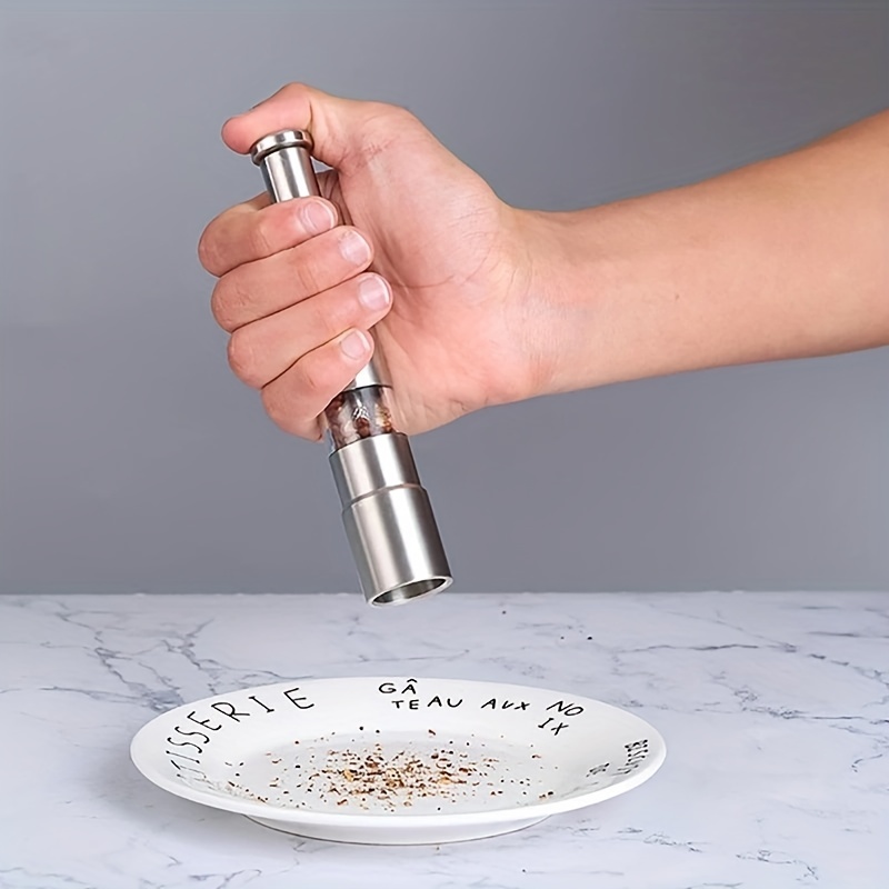 1 Pack Kitchen Stainless Steel Mini Manual Press Pepper Grinder ...