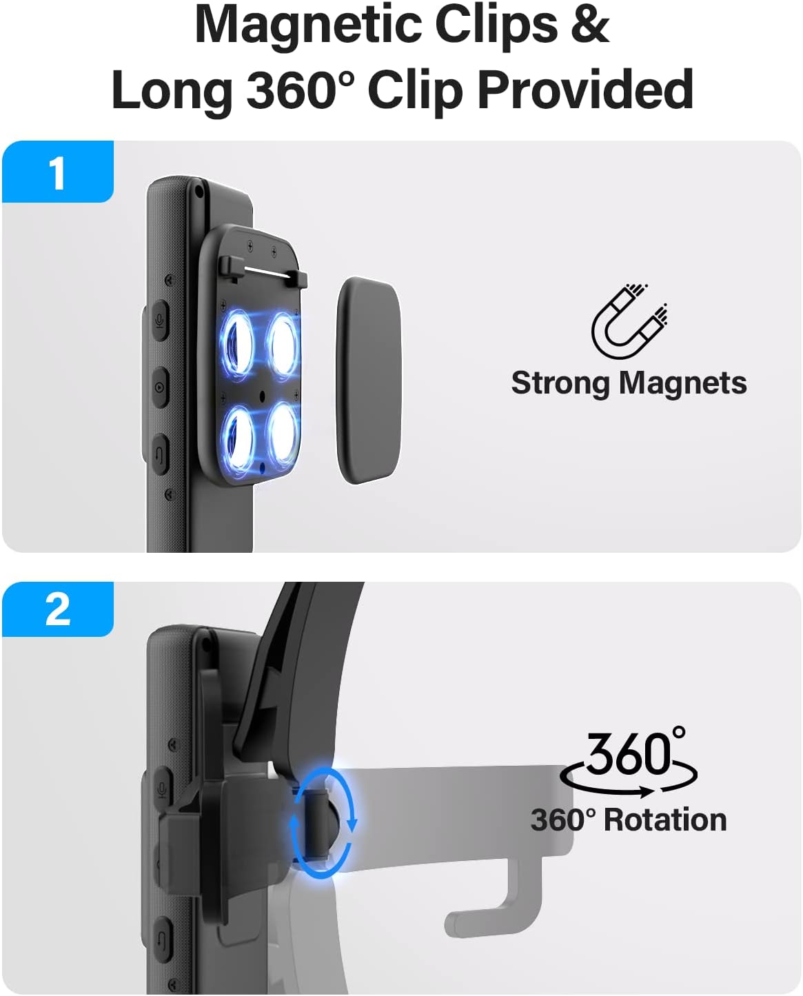 BOBLOV A23 Body Worn Camera, 180° Rotate Video Camera with Night Vision ...