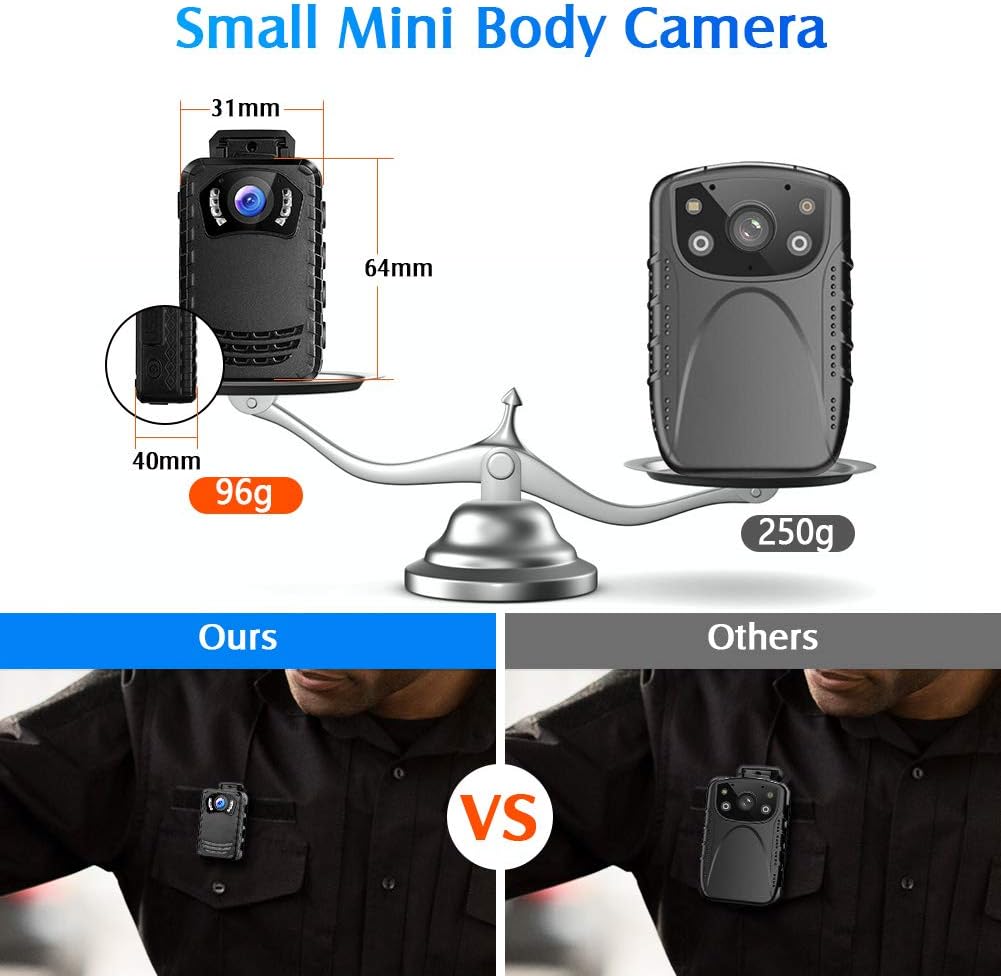 BOBLOV N9 Mini Body Camera, Full HD 1296P Body Mounted Camera ...