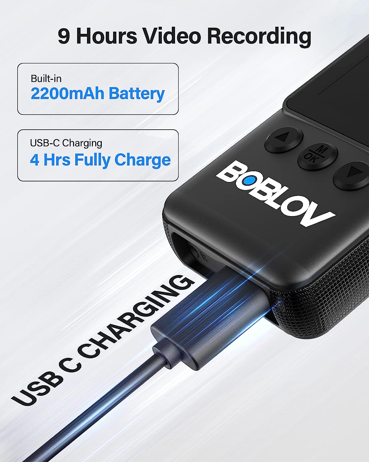 BOBLOV A23 Body Worn Camera, 180° Rotate Video Camera with Night Vision ...