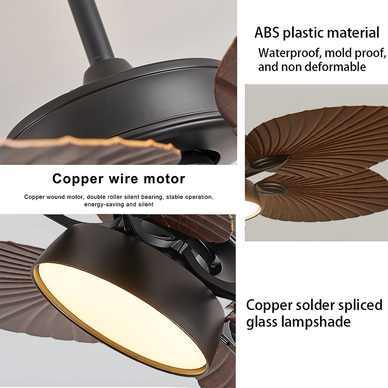 Nordic Ceiling Fan With Light DC motor 6 Speed Strong Wind 52 Inch Fan ...