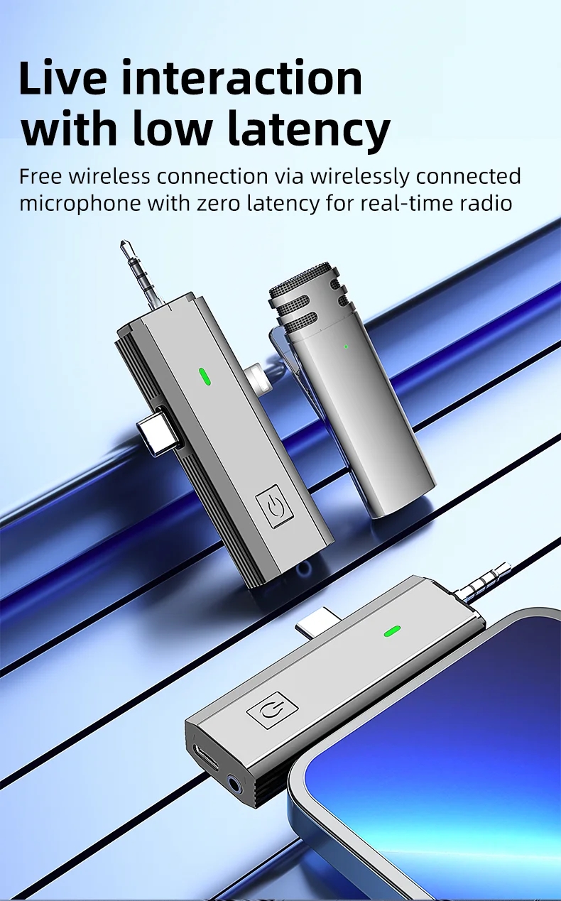 3 in 1 Wireless Lavalier Microphone Noise Reduction Dual Lapel Mic Clip ...