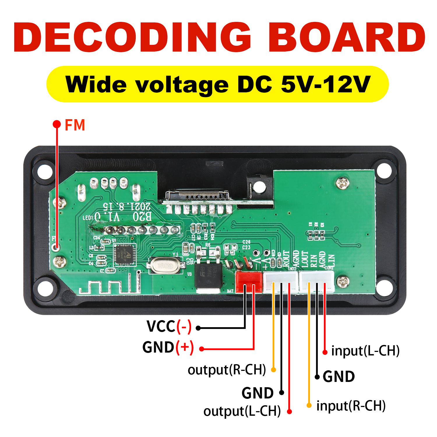 [Shopee Choice] DC 12V Wireless Bluetooth 5.0 MP3 Board HiFi Stereo ...