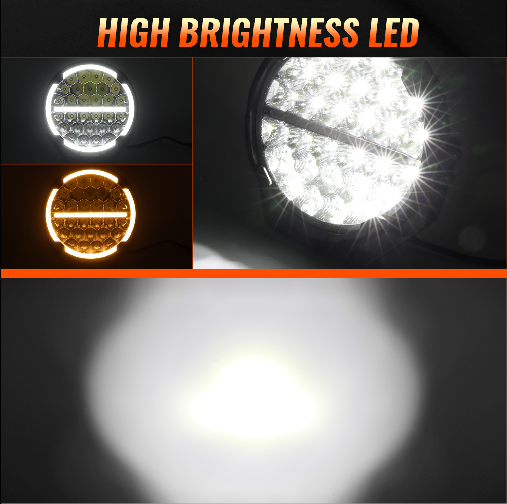 JIUGUANG 9 inch Round LED Spot Light 6500K White Driving Lights White ...