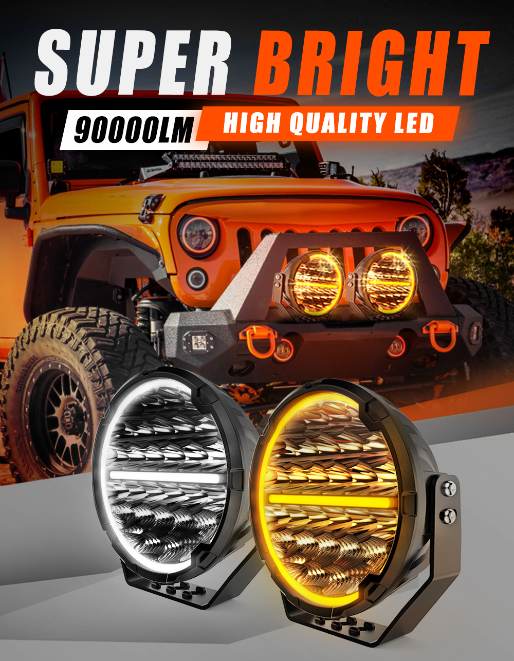 CO LIGHT 9" INCH Round LED Work Light Spot Flood Combo Driving Lights ...