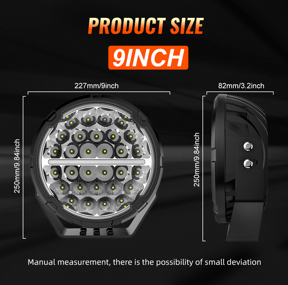 CO LIGHT 9" INCH Round LED Work Light Spot Flood Combo Driving Lights ...