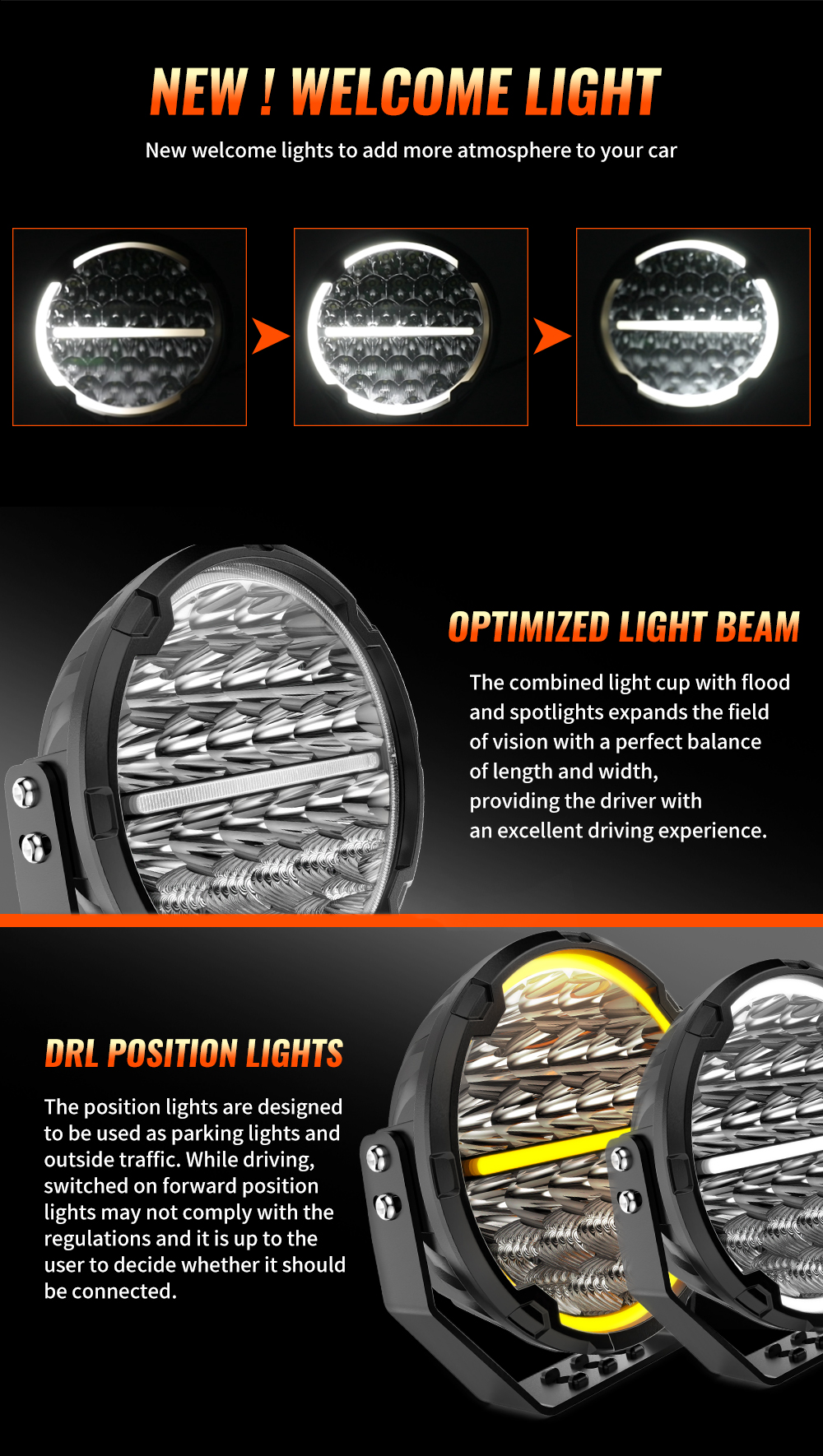 CO LIGHT 9" INCH Round LED Work Light Spot Flood Combo Driving Lights ...