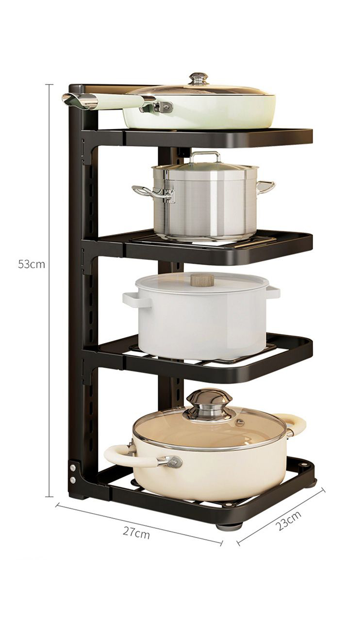 Upgrade Adjustable Pot Rack Pan Organizer Rak Bawah Sinki Stainless ...