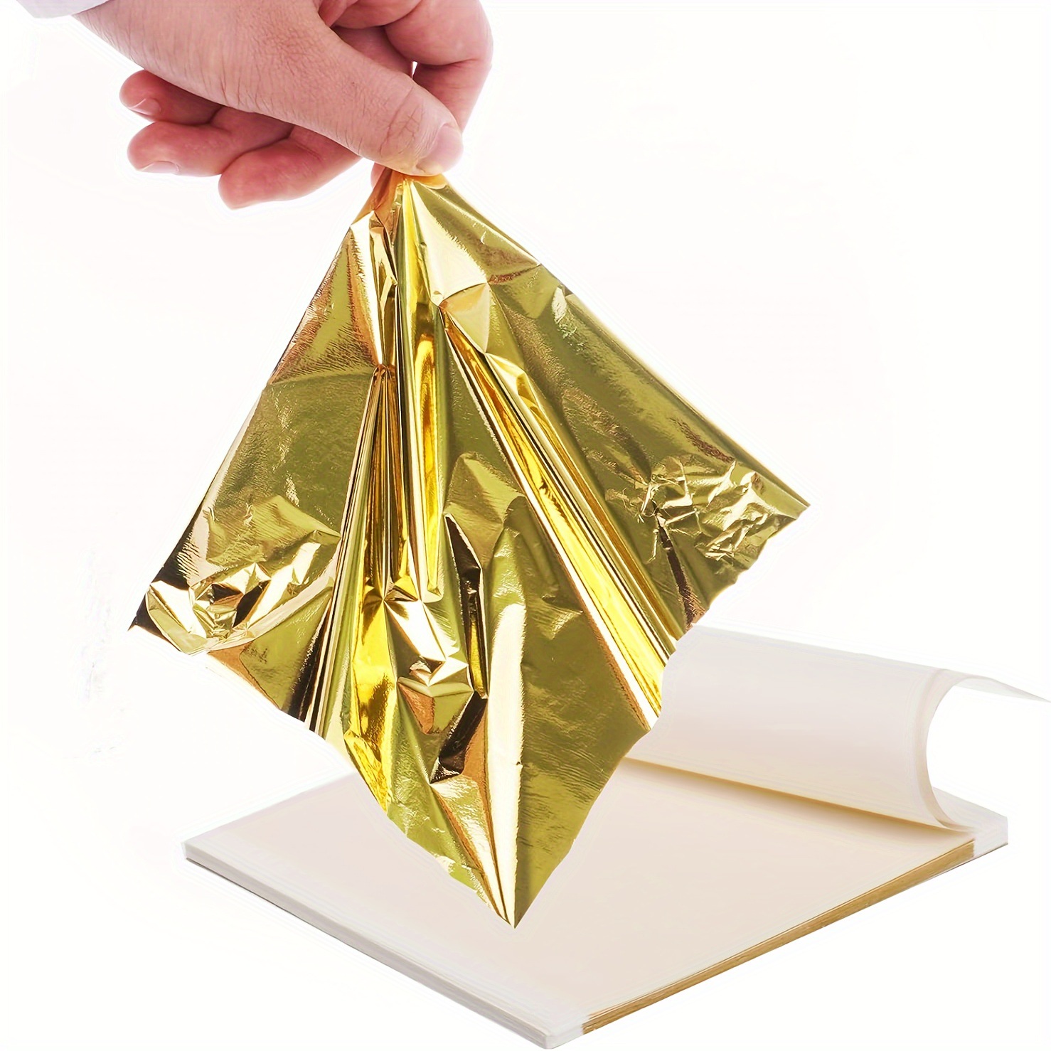 100pcs/Set 9x9cm Practical K Pure Shiny Gold Leaf for Gilding Funiture ...