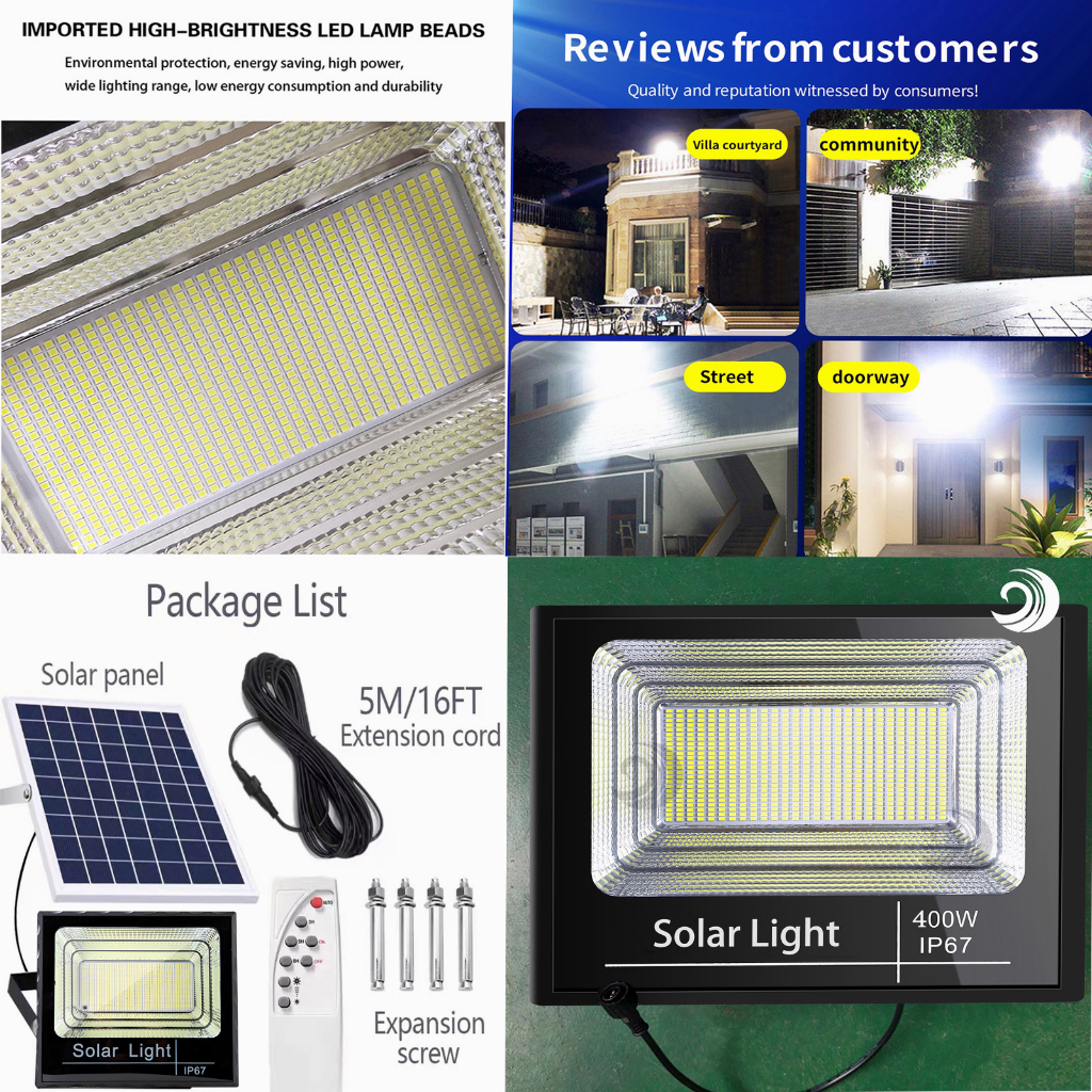 Solar Light 7000W Lampu Solar Outdoor Waterproof IP67 Solar Light ...