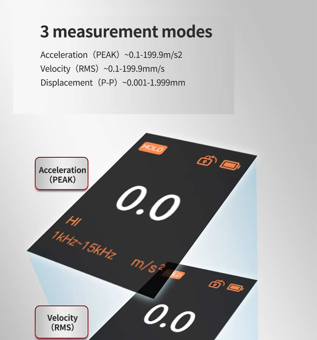 UNI-T Vibration Tester UT311A UT312A Vibrometer Acceleration Velocity ...