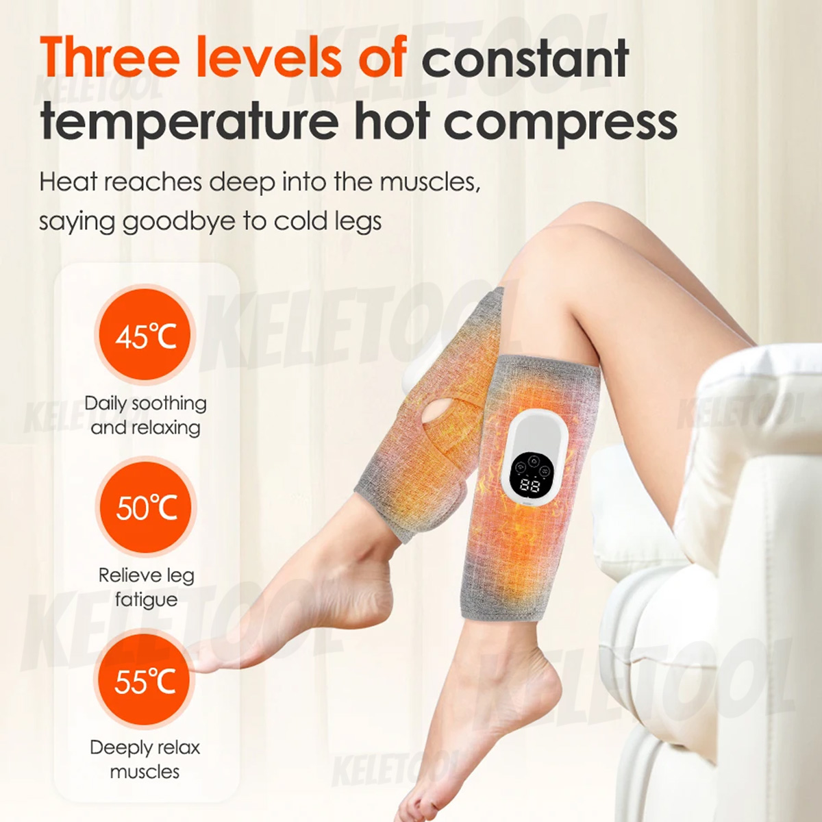 Air Pressure Calf Massager 按摩脚 3 Mode Foot Leg Muscle Relaxation ...
