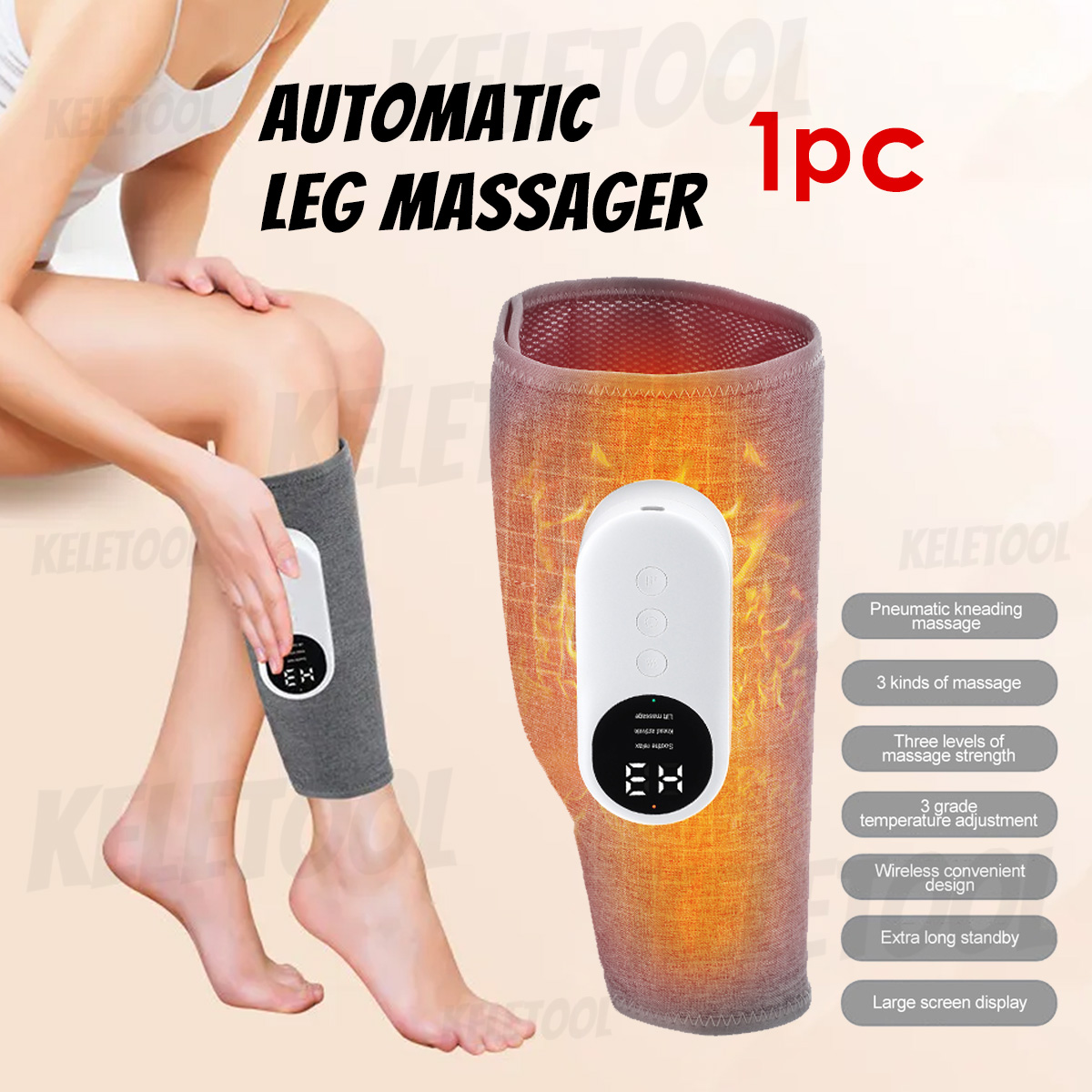 Air Pressure Calf Massager 按摩脚 3 Mode Foot Leg Muscle Relaxation ...