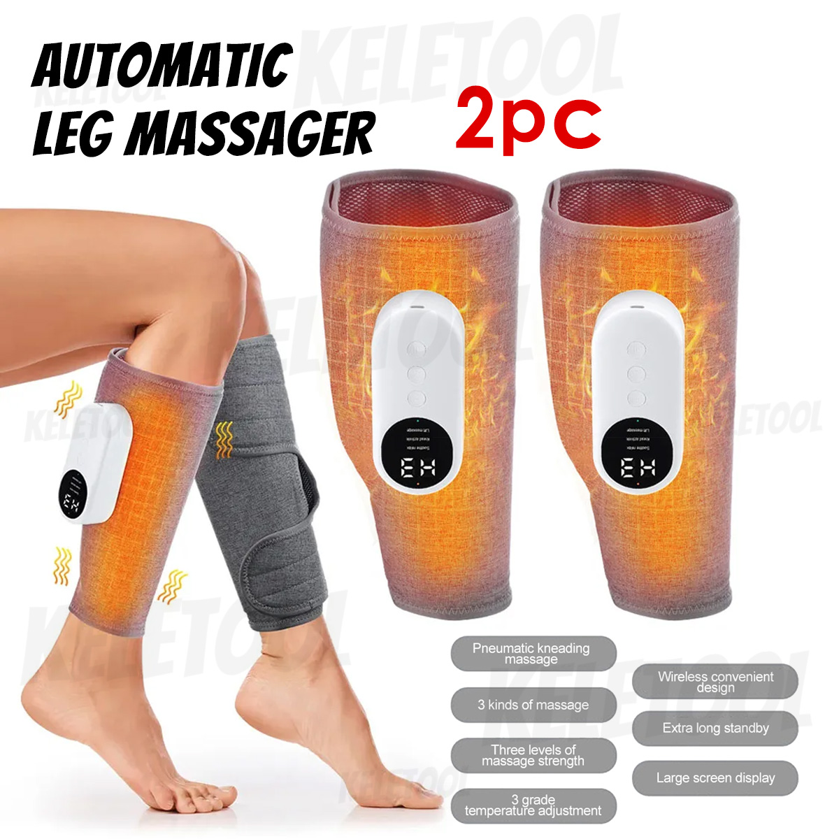 Air Pressure Calf Massager 按摩脚 3 Mode Foot Leg Muscle Relaxation ...
