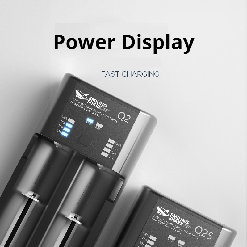 Smiling Shark Flashlight Battery Charger 18650 26650 14500 Universal ...