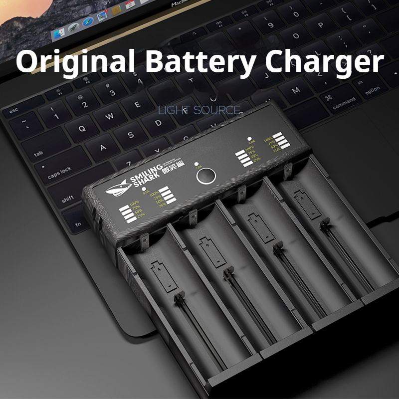 Smiling Shark Flashlight Battery Charger 18650 26650 14500 Universal ...