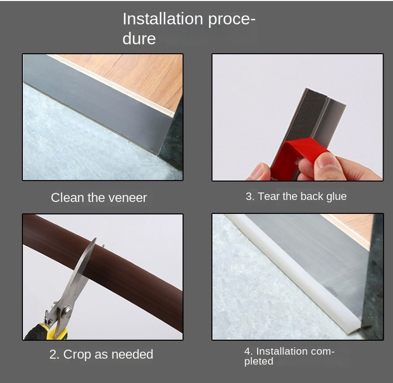 PVC Floor Edge Strip - Self-Adhesive High-Low Slope Threshold Trim for ...