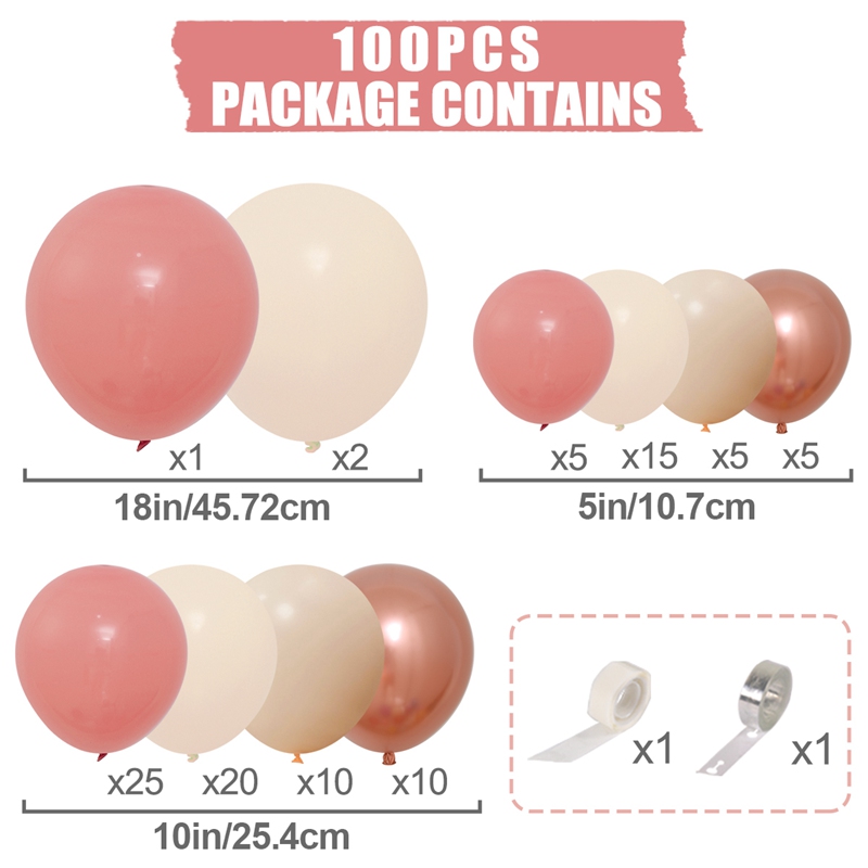 【Local shipping】100Pcs Blush Pink Balloon Arch Kit Balloon Arch Garland ...
