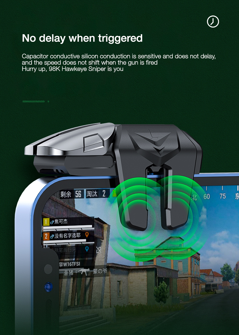 HG G21 Mobile Game 6 Finger Trigger for PUBG Gaming Controller Alloy ...