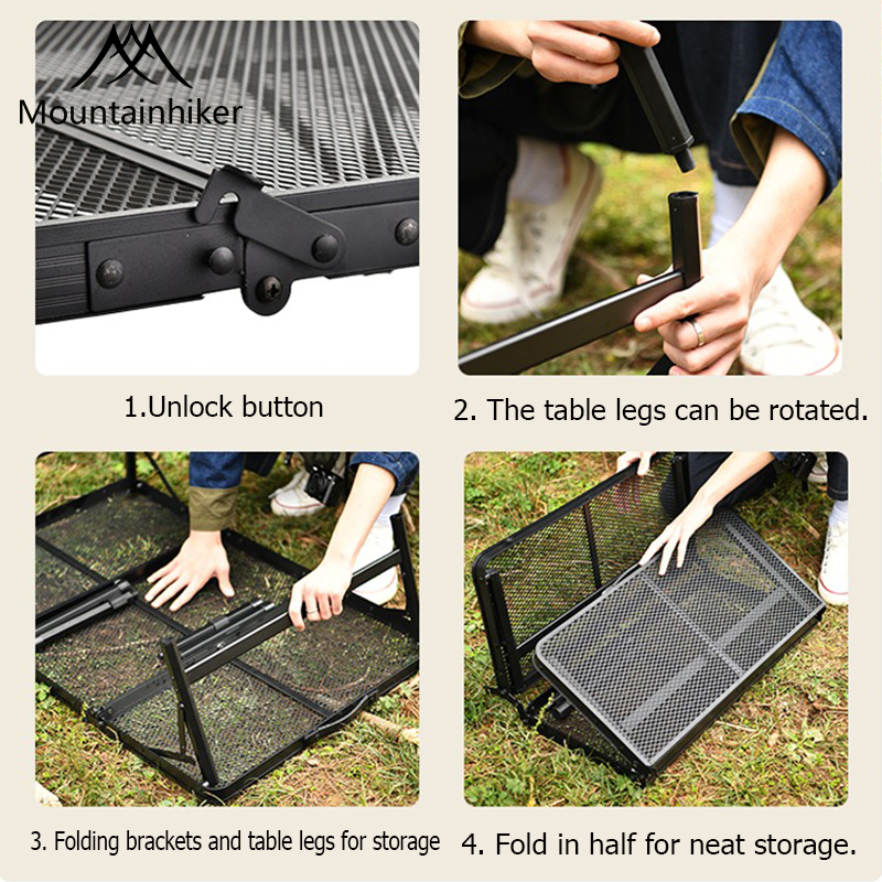 MOUNTAINHIKER outdoor camping table Meja lipat Height adjustable ...