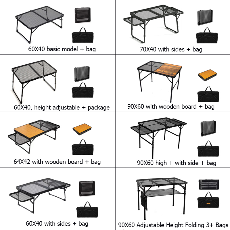 MOUNTAINHIKER outdoor camping table Meja lipat Height adjustable ...