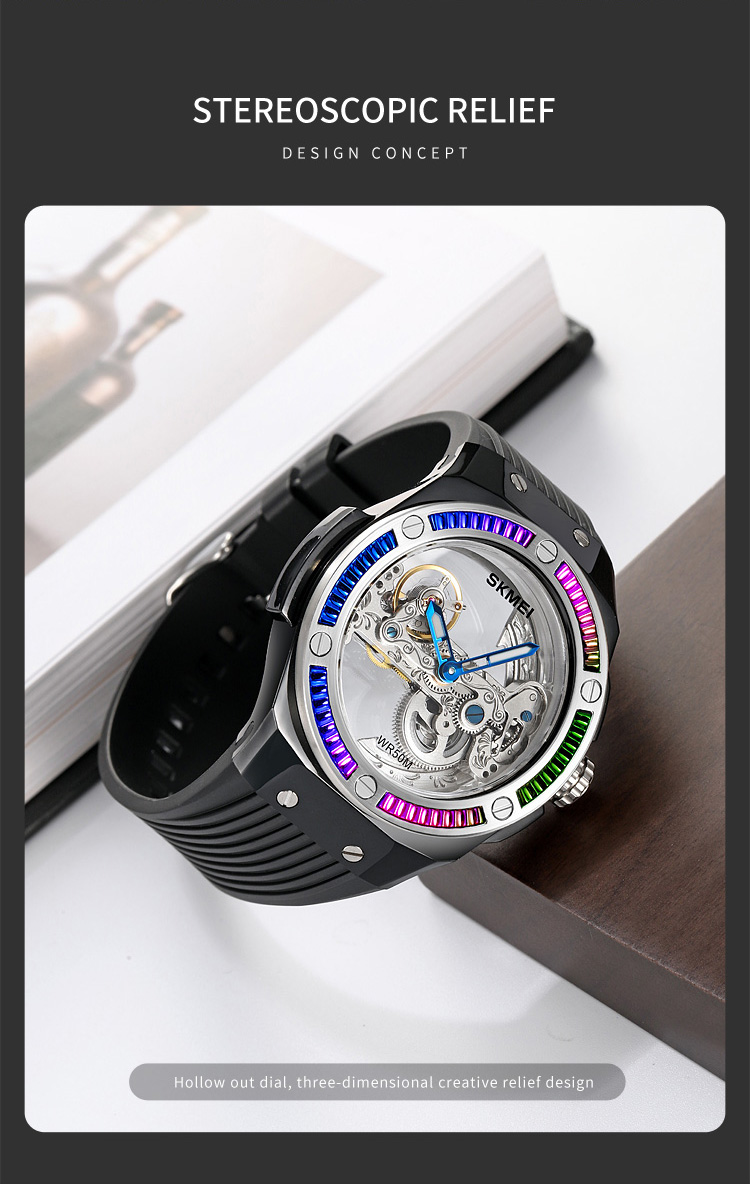 Skmei Creative Hollow Automatic Mechanical Watch Men's Sports ...