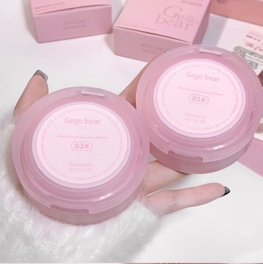 GEGE BEAR 2-IN-1 Cushion Foundation, Lightweight Pressed Setting Powder ...
