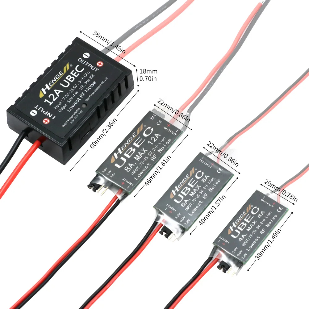 HENGE 4A 6A 8A 12A UBEC 5V 6V 7.4V Switch Mode BEC Voltage Stabilizer ...