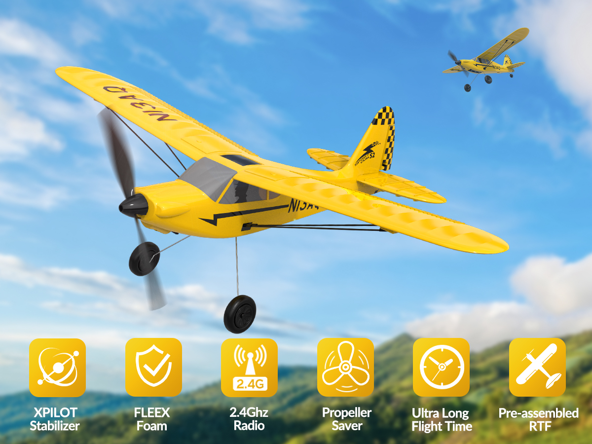 VOLANTEXRC RC Plane Sport Cub 400 2.4GHz 3CH 3level Flight Control ...