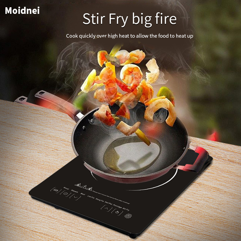 Touch Screen Electric Induction Cooker 2200W Waterproof Black Crystal ...