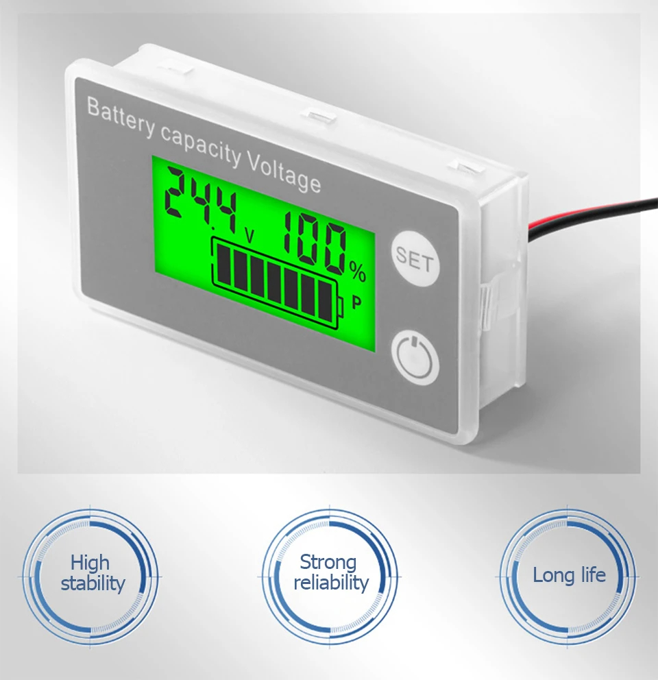 6133A Battery Capacity Indicator DC8-100V LCD Digital Electricity Meter ...