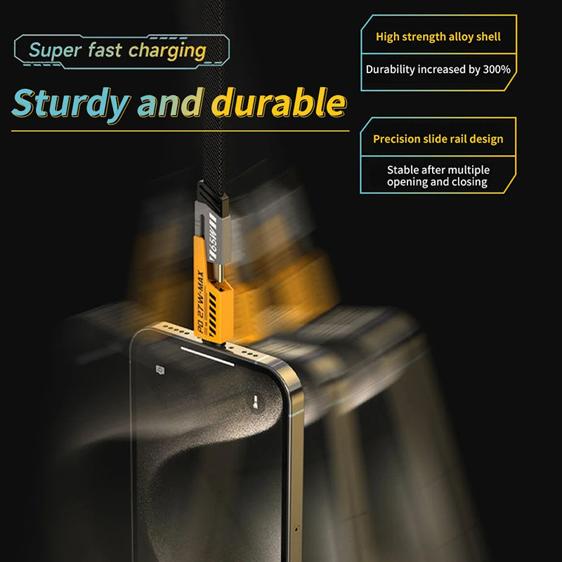 2 In 2 Mecha Fast Charging Cable 4 In 1 USB Type C 65W Charger Data ...