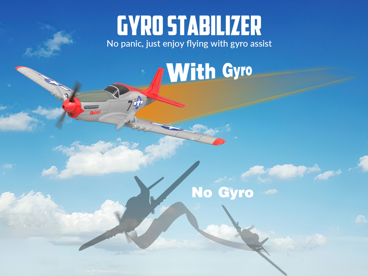 VOLANTEXRC RC Plane P51 Mustang 2.4Ghz 2CH 400mm Wingspan Fixed Wing ...