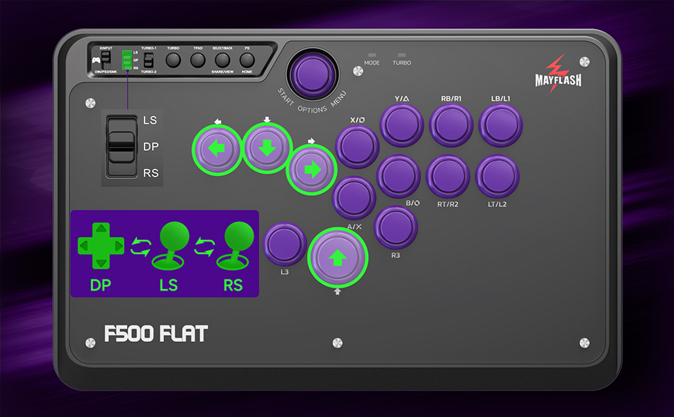 MayFlash All-Button Arcade Controller F500 FLAT for PS4/PS3/Switch/Xbox ...