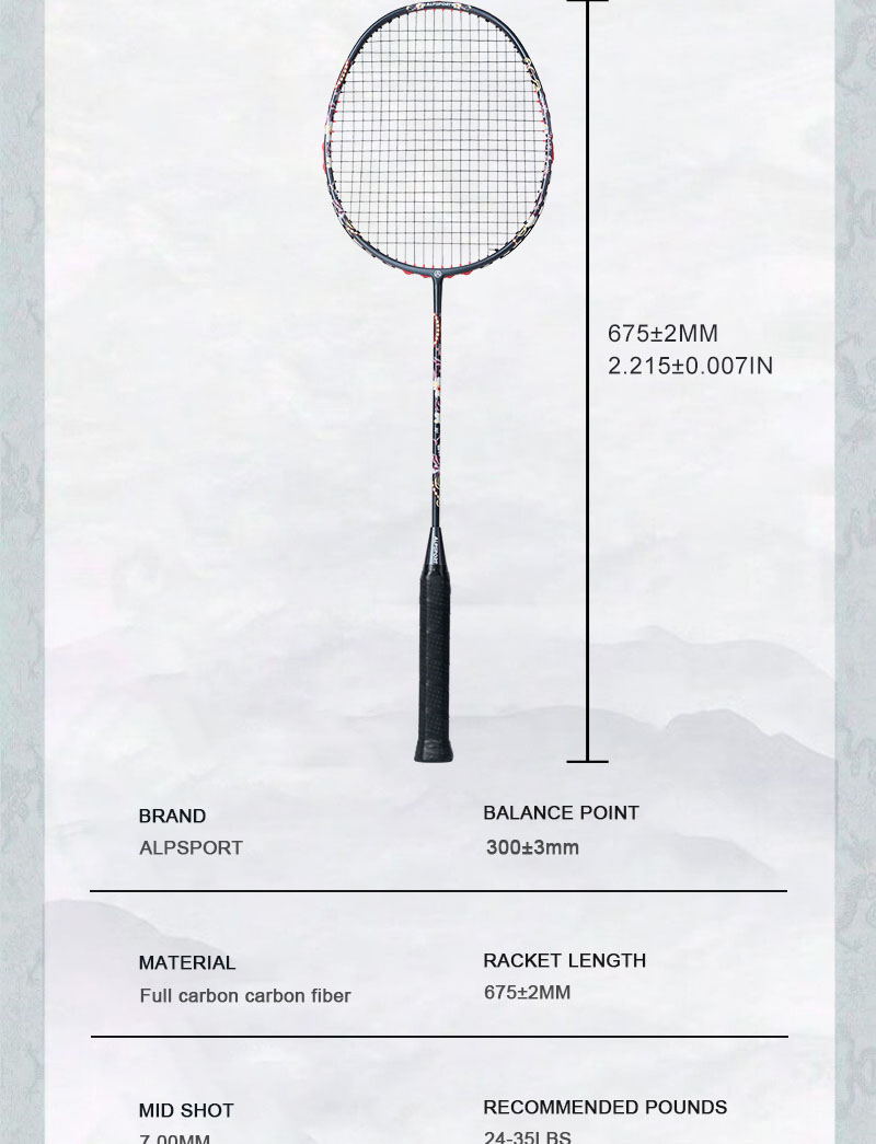 ALPSPORT HQ 6U Max 35LBS Balanced Badminton Racket Single With Bag ...