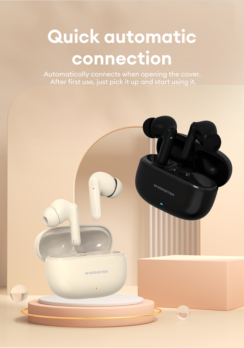 Monster XKT27 Bluetooth Earphone HIF Sound Quality Intelligent Noise ...