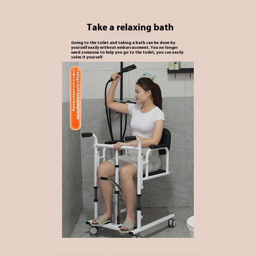 Multi-Functional Lifting Commode Wheelchair Elder lifting and transfer ...
