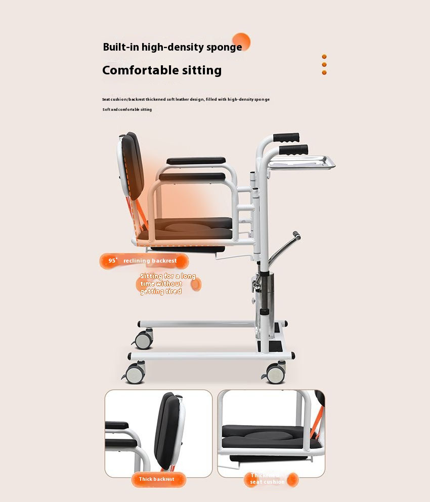 Multi-Functional Lifting Commode Wheelchair Elder lifting and transfer ...