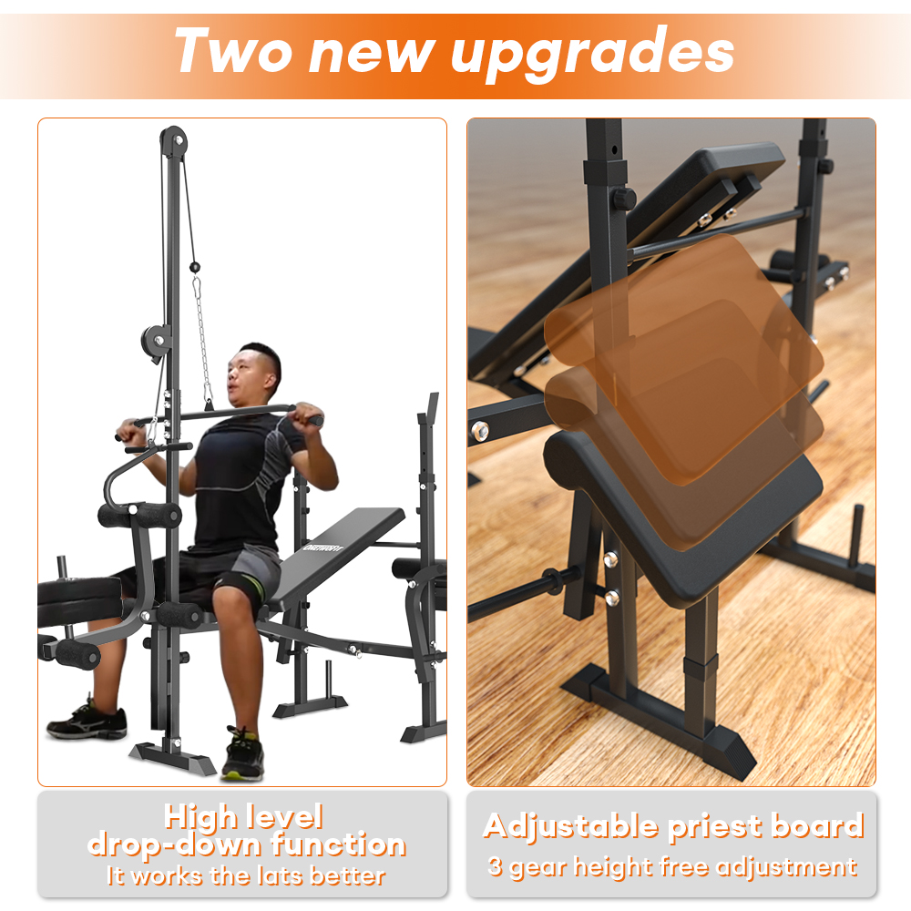 OneTwoFit Bench Press Multifunctional Weight lifting Chair Gym Exercise ...