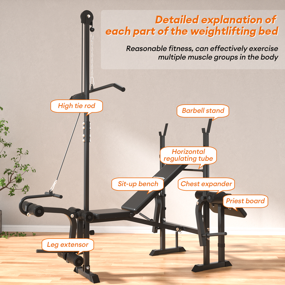 OneTwoFit Workout Bench Press Multifunctional Weight lifting Chair Gym ...